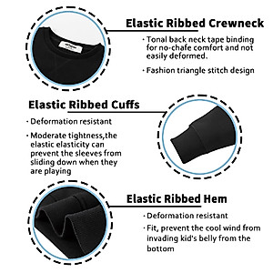 Kid Nation Kids' Slouchy Soft Brushed Fleece Casual Basic Crewneck Sweatshirt for Boys or Girls XL Black