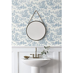 NextWall Chateau Toile Peel and Stick Wallpaper (Blue Bell)