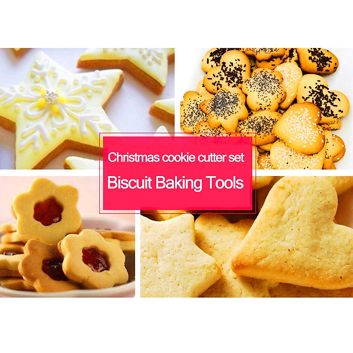 Cookie Cutters Set - Cookie Cutters Mini Geometric Shapes Cookie Cutters, Vegetable Shape Cutters for Kitchen, Baking, Halloween & Christmas, 12 Pcs (white)