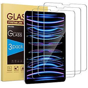 SPARIN 3 Pack Screen Protector for iPad Air 5th 4th Generation 10.9 inch (Air 5/4) 2022/2020, iPad Pro 11 inch (2022/2021/2020/2018), Tempered Glass, Case Friendly, Anti-Scratch