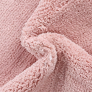 Lahome ABC Pink Round Rug for Girls Bedroom - 3ft Washable Small Classroom Rug Non Slip Alphabet Rug, Circle Nursery Rug for Kids Room, Cute Furry Plush Shaggy Crawling Play Mat for Children Toddlers