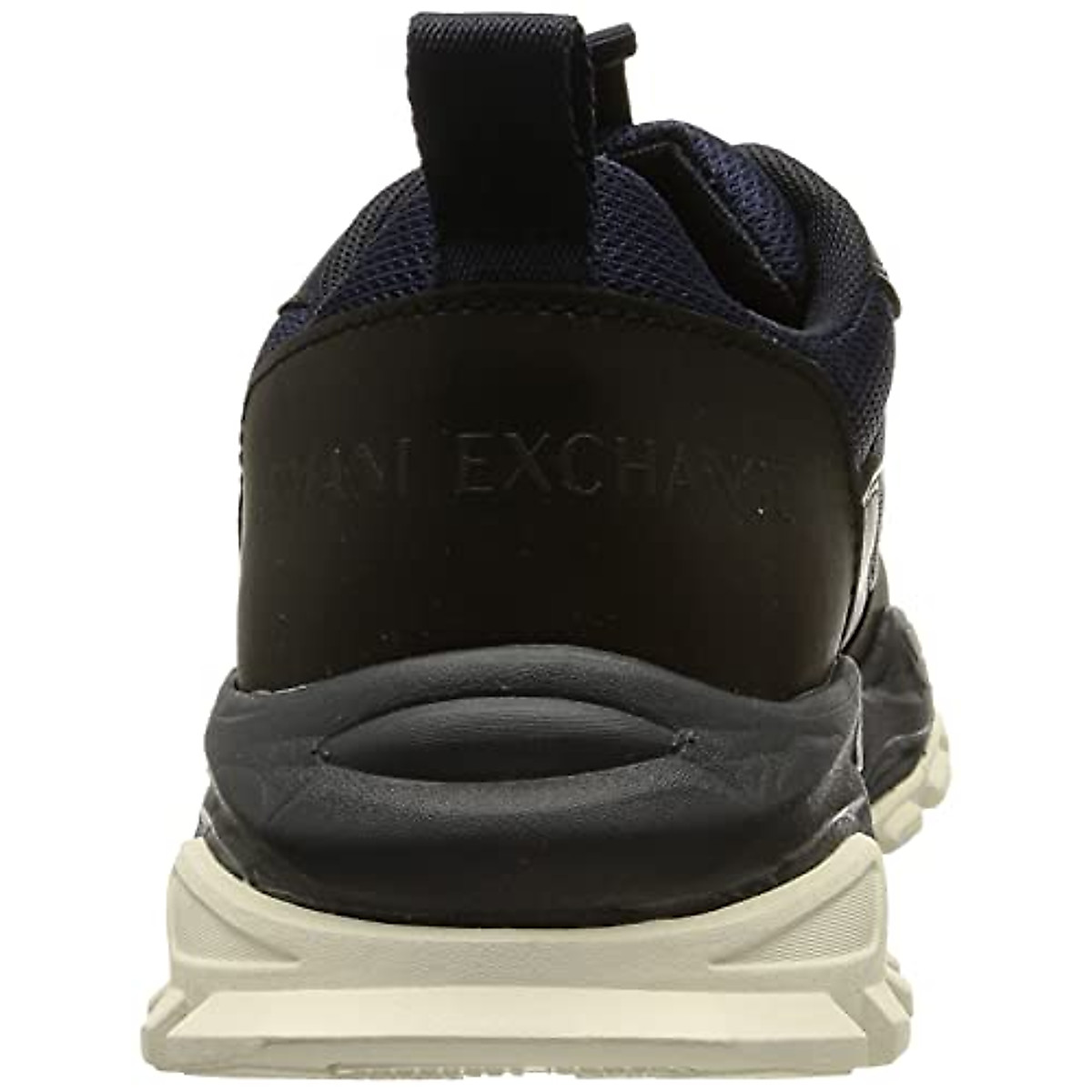 AX Armani Exchange mens Elevated Sporty Fashion Sneaker, Black+blue, 9.5 US