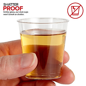 Stock Your Home 1.5 oz Shot Glasses - 500 Mini Plastic Shot Glasses (1.5oz) Clear Disposable Cups for Jello Shots, Wine Tasting, Liquor, Whiskey, Pudding, Sample Cup for Halloween and Elegant Parties