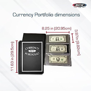 BCW Currency Portfolio - Compact Bill Organizer with 10 Sealed 3-Pocket Pages