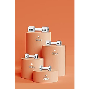 TRAKMAXI Adjustable Dumbbell Set of 2, Hand Weights Sets for Women, Fast Adjust Dumbbell Weight,6 In 1 Free Weights Barbells For Women Men Home Gym Workout Exercise Strength Training(5lbs each/10lbs Pair)