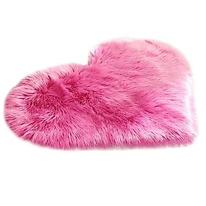 Ultra Soft Faux Fur Rug - 2x5 Feet 17 Colors Faux Sheepskin Fur Area Rug Shaggy Couch Cover Seat Cushion Furry Carpet Beside Rugs for Indoor Bedroom,Living Room Runner,Dorm Room (ZYY-Pink)