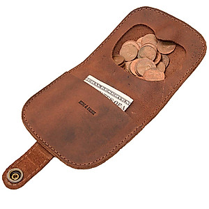 Hide & Drink, Leather Cash Case, Holds Folded Bills & Coins, Wallet, Pouch Organizer, Accessories, Handmade :: Bourbon Brown