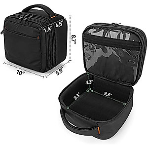 CURMIO Double Layers Projector Case, Mini Projector Carrying Bag Compatible with DR.J Professional and QKK Mini Projector, Black