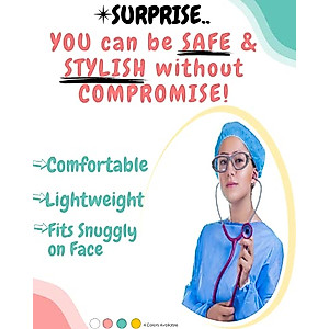 Pink Safety Glasses For Women - Lab Safety Glasses, Cute Dental Assistant Glasses, Anti Fog Nursing Goggles, Eye Protection glasses, Medical Goggles - Lentes De Seguridad Para Trabajar Para Mujer