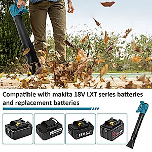 Cordless Leaf Blower with 2 X 5.0 Battery & Charger,460CFM 6 Adjustable Speeds and 2 Adjustable Tubes,Battery Powered Leaf Blower Lightweight for Snow Blowing & Yard Cleaning