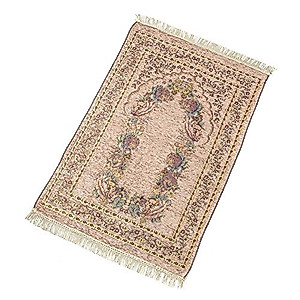 Lovt Praying Rug,Portable Folding Prayer Carpet Floral Prayer Mat Rug Anti Slip Cotton Polyester Travel Praying Rug for Church, Home,Hall, Camping