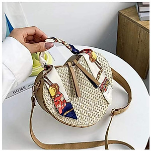 Dajingkj Fashion Ribbon Beach Bag Heart Shaped Purse Handheld Straw Bag Shoulder messenger bag for Women (creamy-white)