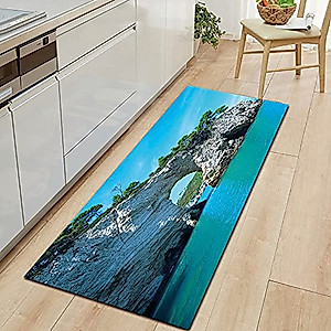 OPLJ Home Non-Slip Kitchen Carpet Entrance Door mat Bedroom Floor Decoration Corridor Balcony Living Room Carpet mat A5 50x160cm