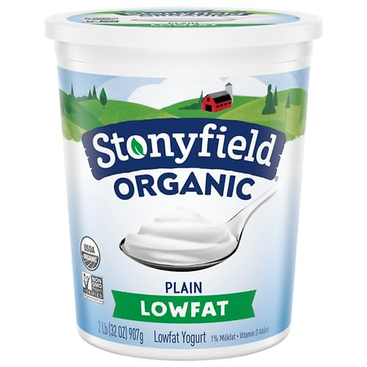 Stonyfield Organic Lowfat Yogurt, Plain, 32 oz. – 7g of Protein, Multiserving Yogurt Snack & Cooking Substitute