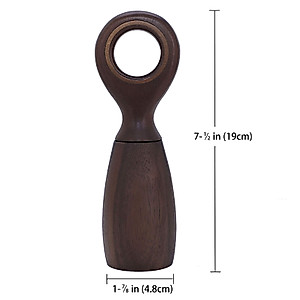 Salt and Pepper Grinder Refillable Solid Wood Spice Mill Ceramic Rotor Steel Core with Strong Adjustable Coarseness