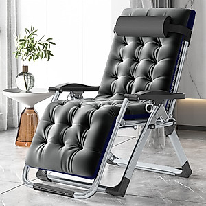 MOPHOTO Comfy Folding Chair for Living Room, Foldable Recliner Chair Lounge Chairs with Mattress for Indoor Outdoor, Leisure Chair Adjustable Reclining Chairs for Adults