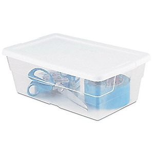 Sterilite Storage Box 13.5" X 8.3" X 4.8", 6 Qt. Clear - Pack of 6