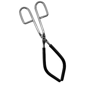 EISCO Beaker Tongs, 9.75" Long - Rubber Coated Jaws - Nickel Plated Steel - Holds Items with Diameters of 2.25" to 6"