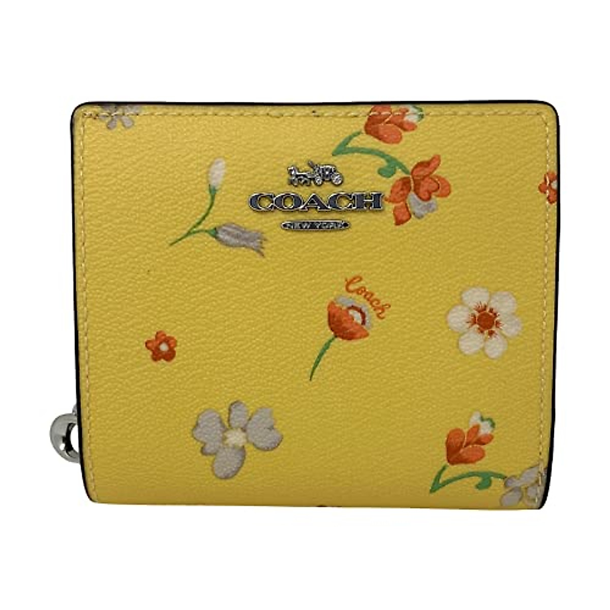 COACH Snap Wallet in Mystical Floral Print Yellow Style No C8703