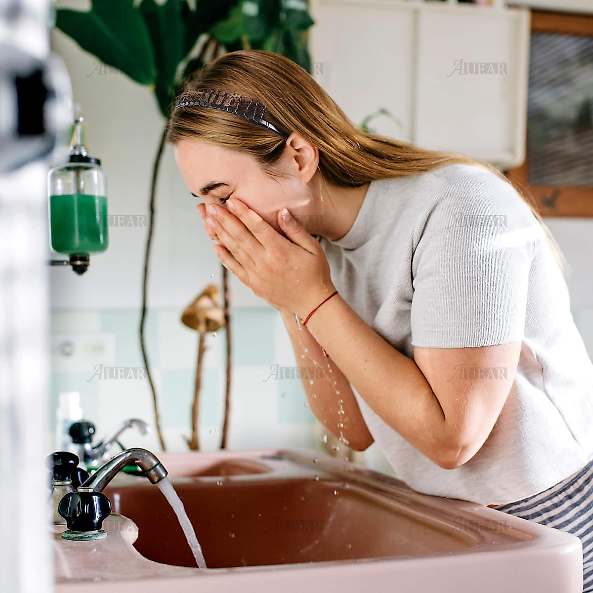 AUEAR, 8 Pack Unisex Black Metal Teeth Comb Wavy Hair Band to Hold Short Long Hair Hoop Hairband Headband Hair Accessories