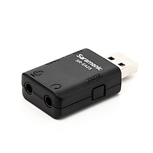 Saramonic USB Audio Interface with 3.5mm Microphone Input for TRS or TRRS Mics, 3.5mm Headphone Out and Mute Button for Computers and More (SR-EA2S)