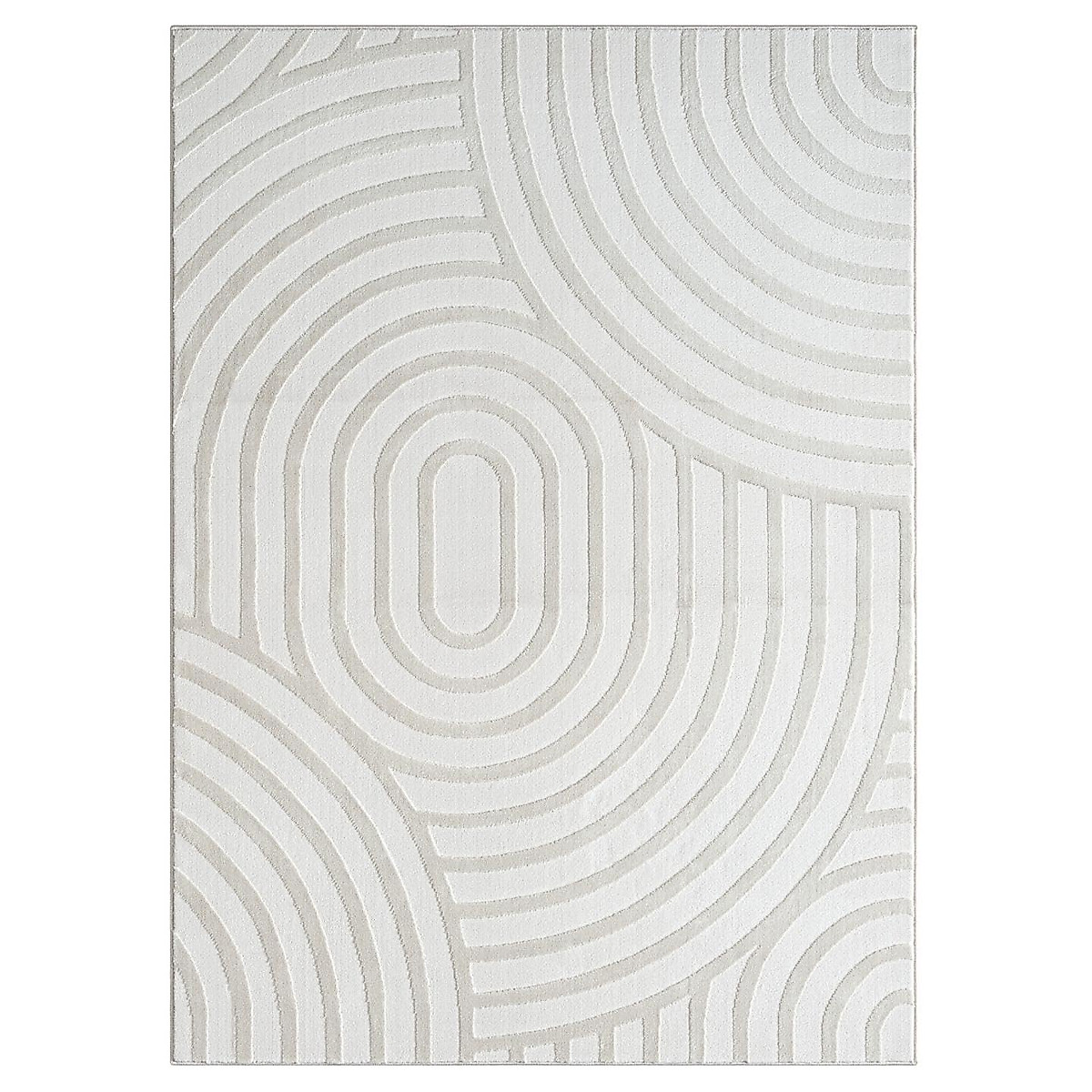 LUXE WEAVERS Orion 2776 Geometric Oval Cream 4x5 Area Rug
