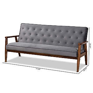 Baxton Studio Sofas, One Size, Grey/Brown