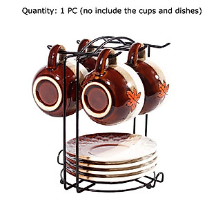 Yontree 6 Hooks Mugs Tree Cup Rack Dishes Organizer Cup Holder Style A