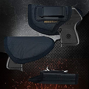 IWB Gun Holster for S&W Bodyguard, Taurus TCP, Sig P238, Jimenez JA, PPK 380. Ruger LCP by Houston - ECO Leather Concealed Carry Soft - Suede Interior for Protection (Left) (CHP-71-LH)