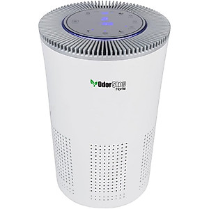 OdorStop HEPA Air Purifier with H13 HEPA Filter, UV Light, Active Carbon, Multi-Speed, Sleep Mode and Timer (OSAP5, Bright White)