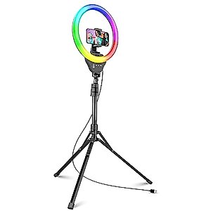 Sensyne 12" Ring Light with 62" Extendable Tripod Stand, LED Circle Light with RGB Modes for Selfies/Live Stream/Video Recording/TikTok/Photography