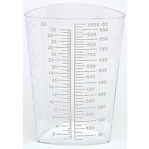 OakRidge Products 1000ml Triangular Graduated Container, Translucent, PP (10 Count)