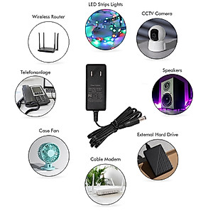 SmoTecQ 12V 2A Power Supply AC Adapter 2 Pack for CCTV Security Camera, Led Strip Lights, Router, Printer, Breast Bump and Other 12 Volt Electronics Devices Less Than 2 Amp