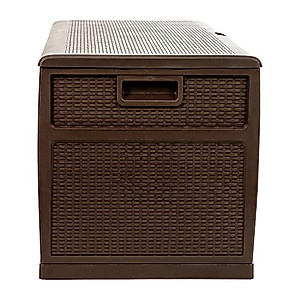 Flash Furniture 120 Gallon Plastic Deck Box - All-Weather Patio Storage and Organization for Throw Pillows, Pool Toys or Garden Tools
