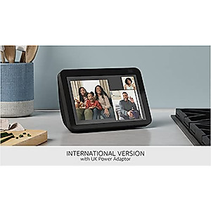 Echo Show 8 (2nd Gen, 2021 release) | International Version with UK Power Adaptor | HD smart display with Alexa and 13 MP camera | Charcoal