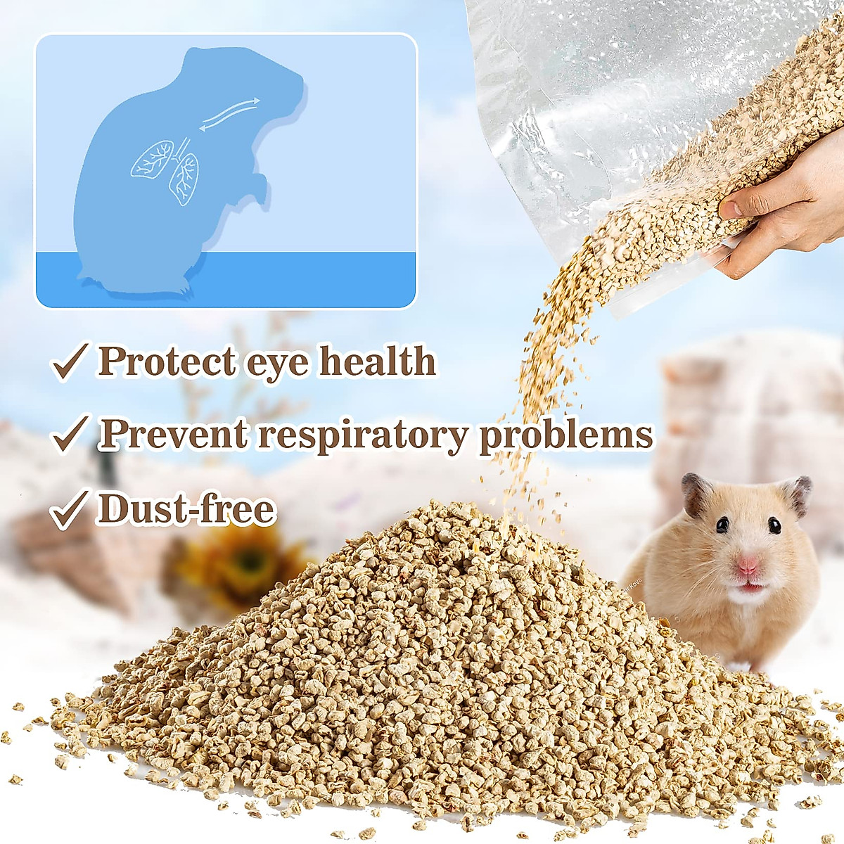 Sukh 308g Corn Cob Hamster Bedding - Guinea Pig Bedding Rabbit pet Bedding Guinea Pig Rabbit Litter Horse Bedding pellets Bunny Pig Hedgehog Chicken coop Reptile Chinchilla Animal Bedding