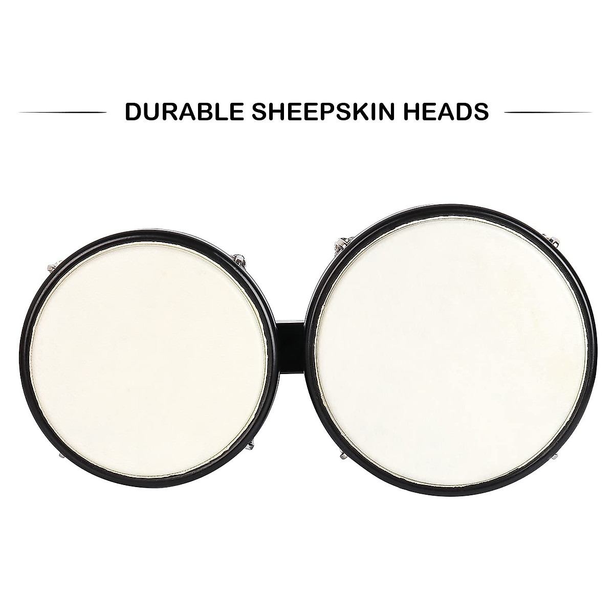 MUSCELL Bongos for Kids,5" and 6" Plastic Small Bongo Drums,Natural Sheepskin Head,w/ 8pcs Egg Shakers,for Baby Children Special Christmas Birthday Gift - Blue