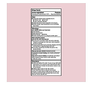 Equate - Original Nasal Spray - Oxymetazoline Hydrochloride 0.05% ( Compare to Afrin) - Nasal Decongestant - 1 oz (Pack of 2)