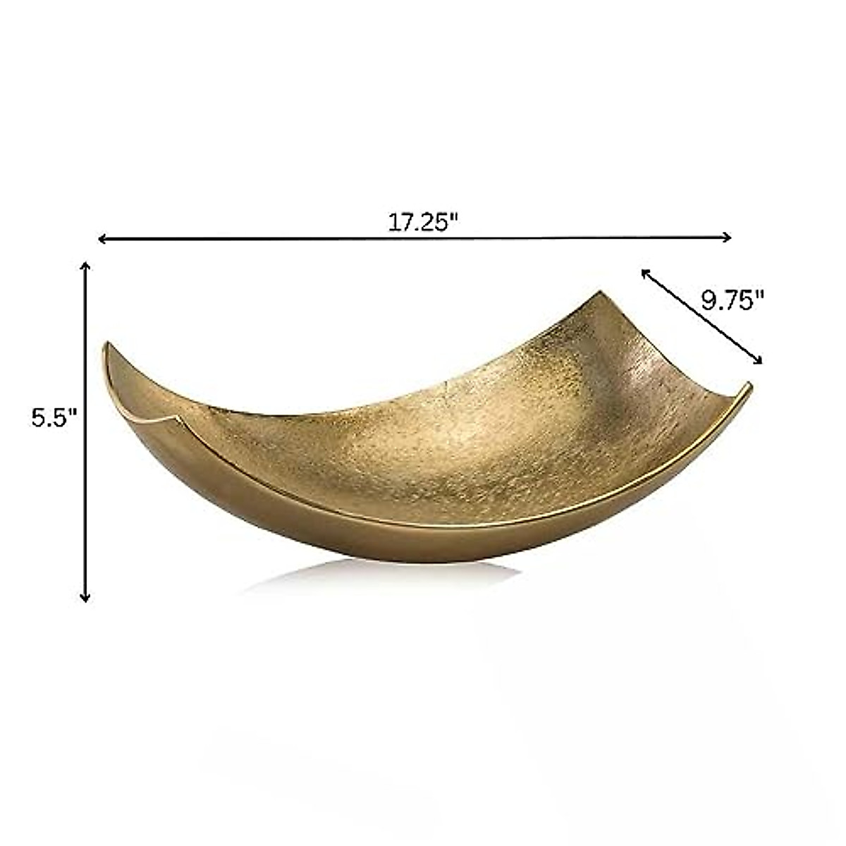 Modern Day Accents 3533 Cucha Large Scoop Gold Bowl, Shiny, Aluminum, Tabletop, Accent Piece, Centerpiece, Fruit Bowl, Fruit Holder, Potpourri Bowl Home Office or Room Decor 17.25"L x 9.75"W x 5.5"H