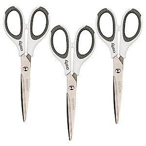 SINGER 6-1/2 inch Craft Scissors with Comfort Grip, Set of 3