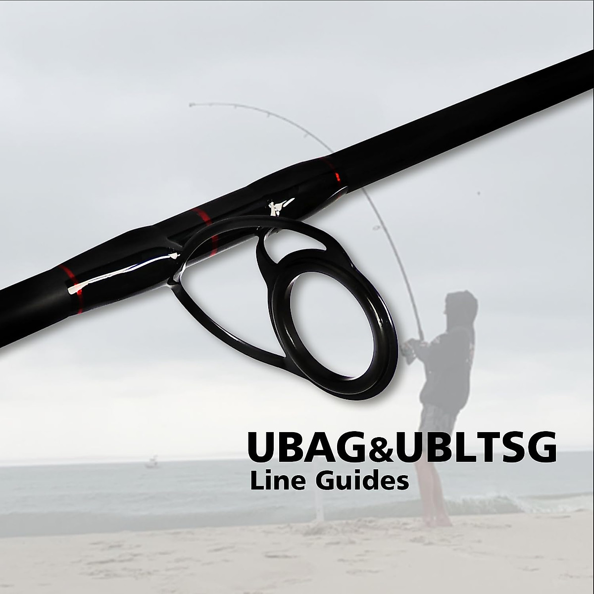 Fiblink Surf Spinning Fishing Rod 2-Piece Carbon Travel Fishing Rod (Length: 10')