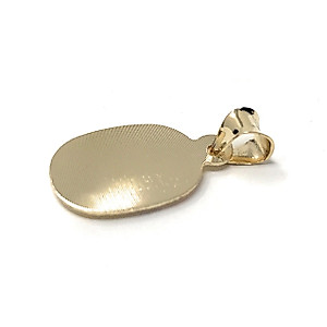 Ioka 14K Tri Color Gold Diamond Cut Our Lady of Guadalupe Stamp Charm Pendant with 1.5mm Valentino Chain Necklace - 18"