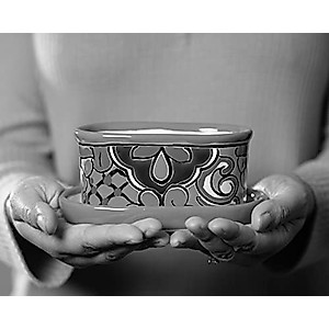 Enchanted Talavera Mexican Talavera Ceramic Succulent Pot Mini Flower Planter Cactus Bonsai Pot W/Drainage & Drip Dish Home Garden Office Desk Décor Gift Set (Peacock)