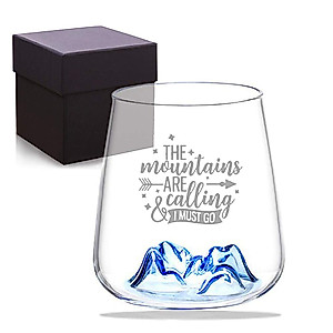 Osci-Fly Valentines Day Gifts for Someone Who loves Hiking, The Mountains Are Calling and I Must Go Wine Whiskey Glasses Tumblers