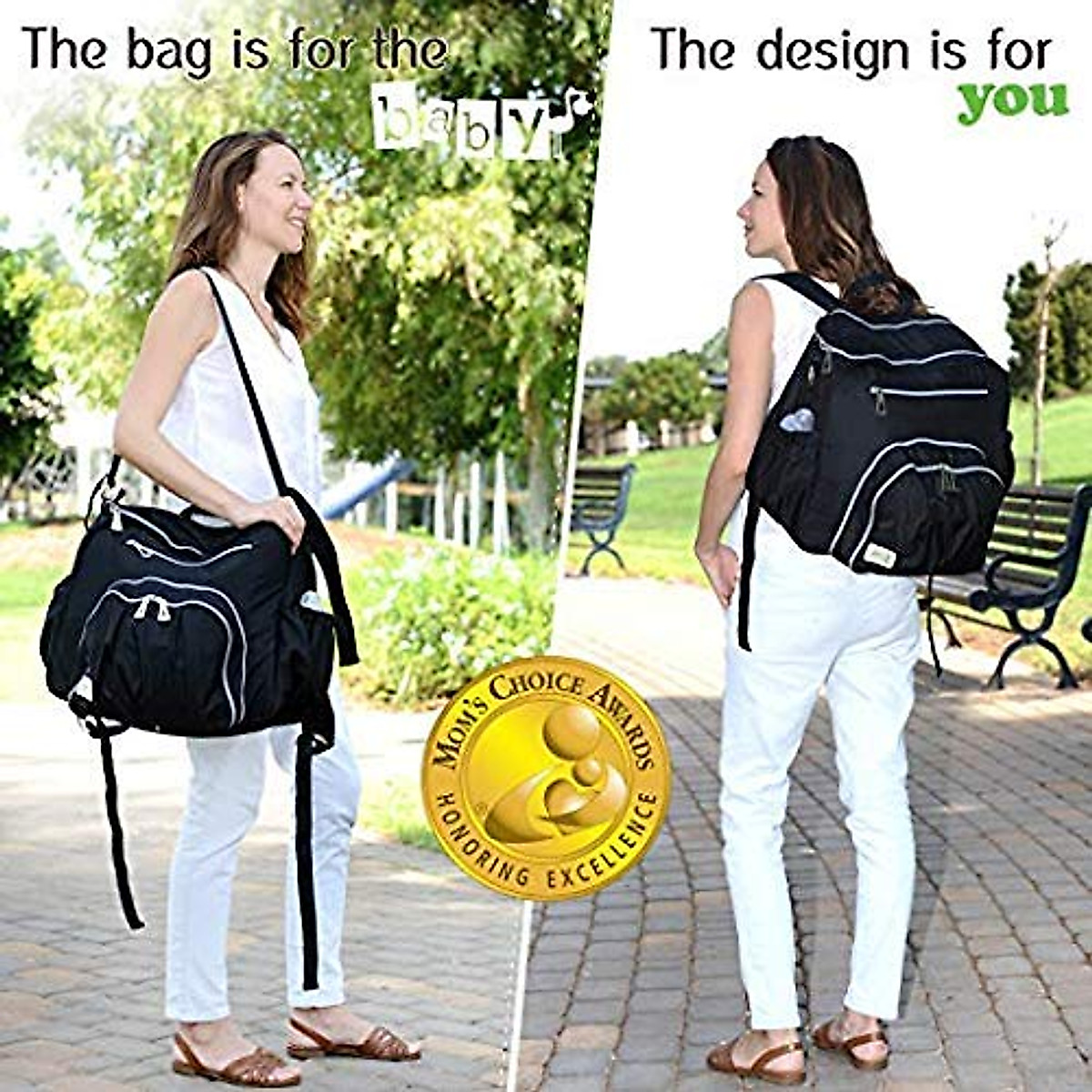 Large Diaper Bag for Dad and Mom. Multi-Function Baby Backpack. by Baby Cedar. Black.