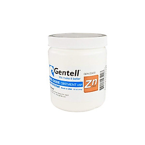 Zinc Oxide Ointment by Gentell - 16 Oz. Jar - Ointment, Skin Protectant | First Aid | Soothes, Heals, Seals Out Wetness | Helps Prevent Baby Diaper Rash - Pack of 1