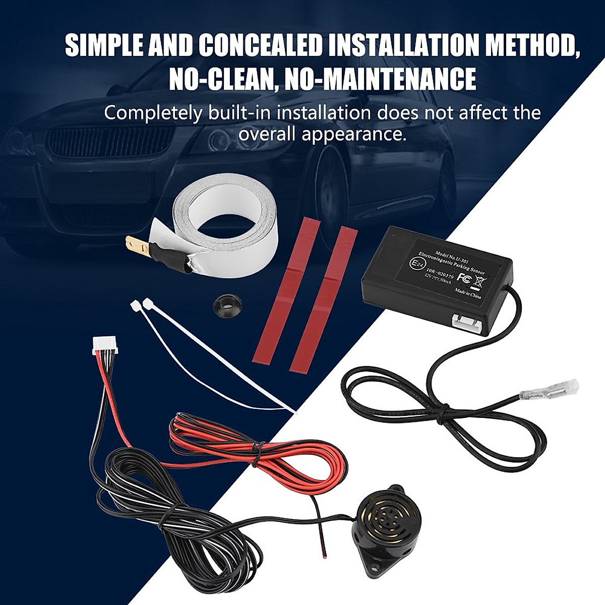 Tihebeyan Auto Electromagnetic Car Radar Sensor System, Reverse Parking Parking Reverse Backup Radar Sensor Car Electromagnetic Parking Kit