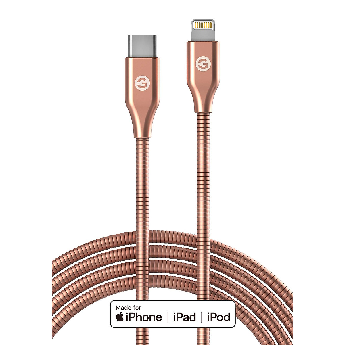 GALVANOX (2 Pack) Pet Proof iPhone Charger - Braided Metal Lightning to USB-C Charging Cables [Apple MFi Certified] Ultra Durable ChewProof Cord (4 Ft.) Compatible with iPhone and iPad