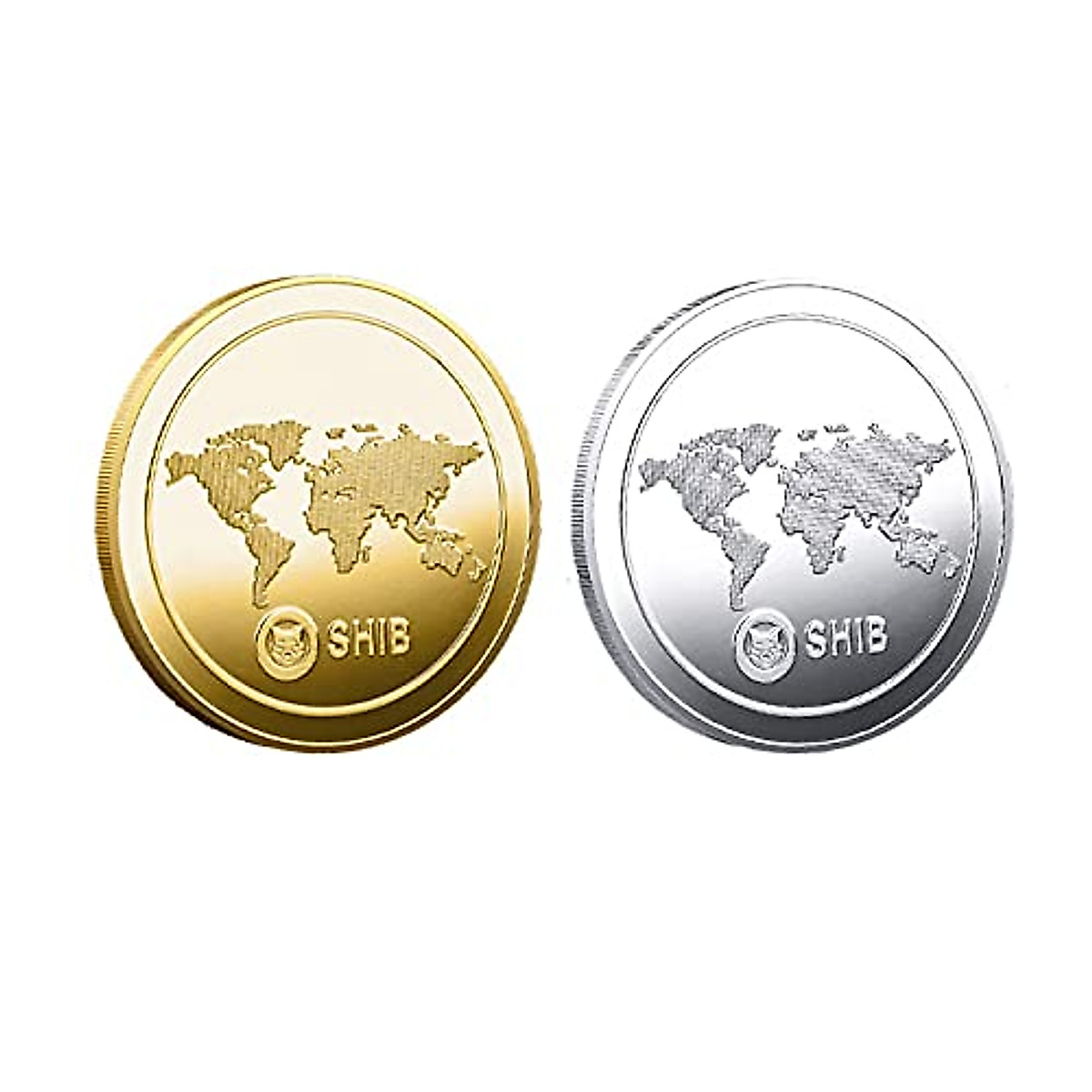 NA Shiba Inu Dogecoin Coin, Shiba Shib Token Coins, Physical Akita Shiba Inu Coins Set of 2