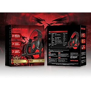 Plextone PC780 Gaming Headset with Microphone Stereo Bass Earphone for PC, Xbox One, PS4, Mac, Mobile and VR (Black and Red)